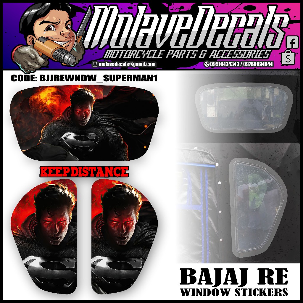 BAJAJ RE WINDOW STICKERS SUPERMAN | Shopee Philippines
