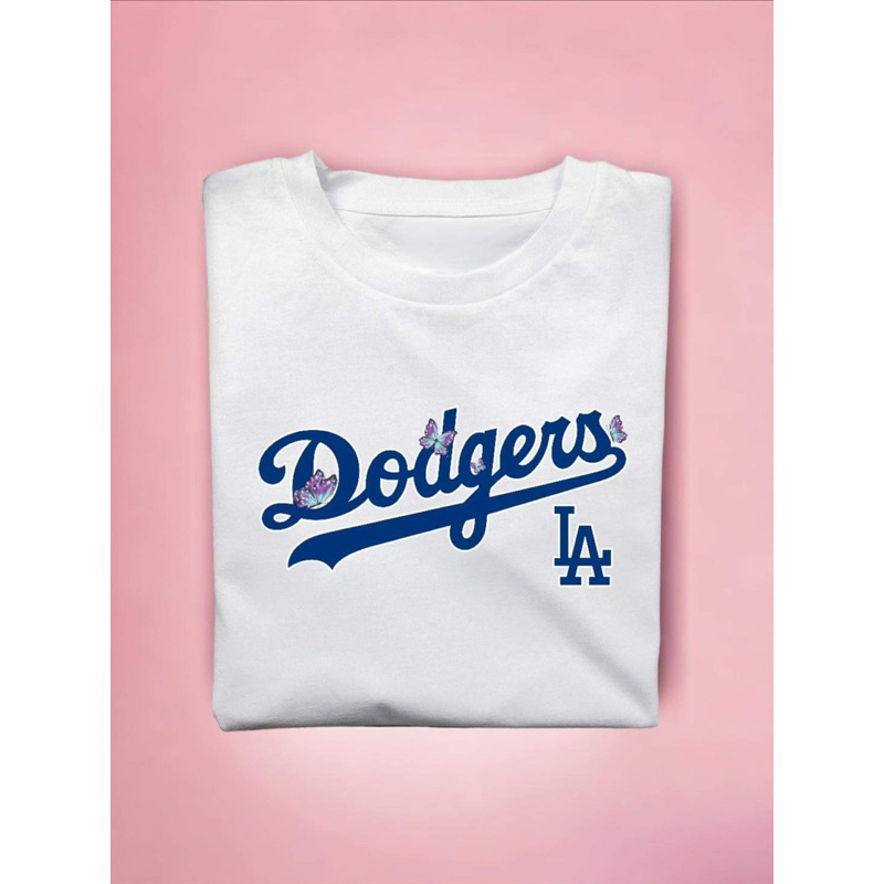 Dodgers_Butterfly Cotton T-shirt for Men and Women Aesthetic minimalist ...