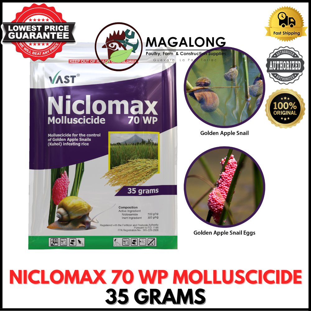 NICLOMAX 70WP POWDER - MOLLUSCICIDE - 35G Like CRUSHER CANON NICLOS M ...