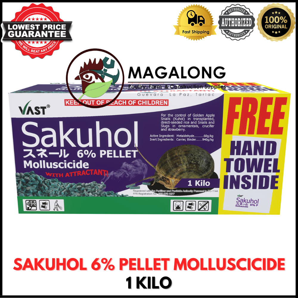 SAKUHOL 6% (MOLLUSCICIDE) PELLET - Snail Killer Like Bayonet Snailkil ...