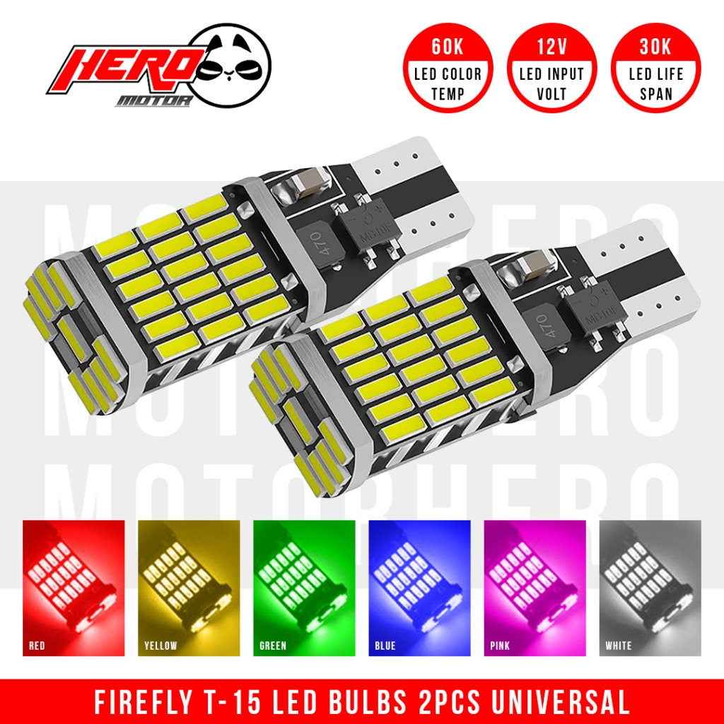 Firefly T15 LED Bulbs (2pcs) Replace Backup Reverse Turn Signal Fog ...