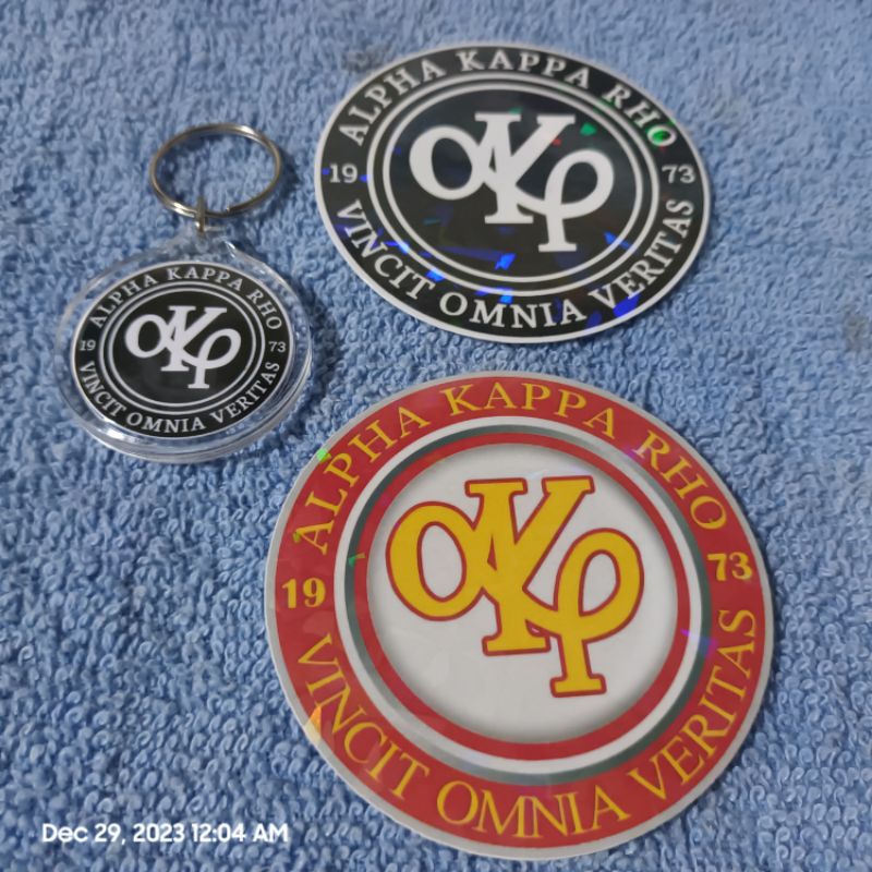 ALPHA KAPPA RHO KEYCHAIN + STICKER PACKAGE | Shopee Philippines