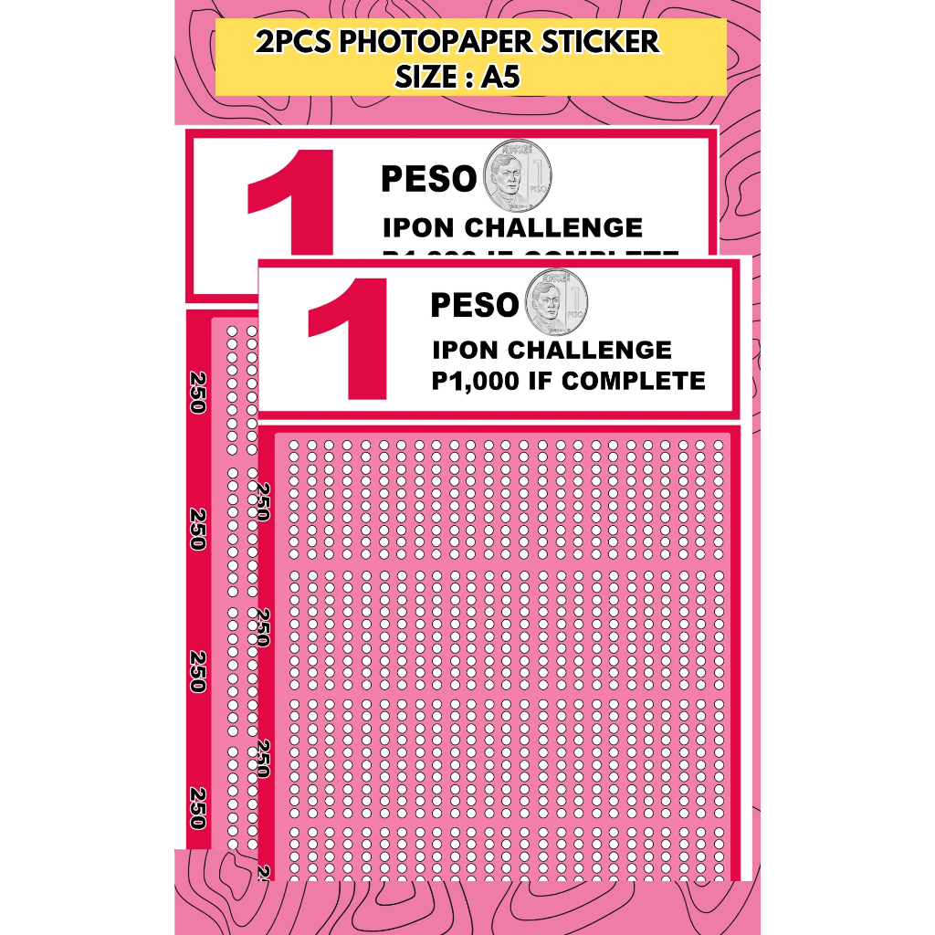 2pcs Ipon Chart Guide Sticker Label Peso Sense Ipon Challenge ... 2pcs Ipon Chart Guide Sticker Label Peso Sense Ipon Challenge ...