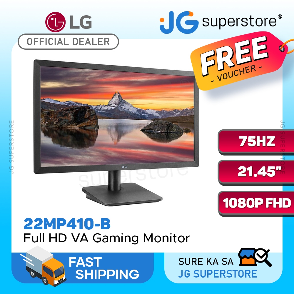 LG 22MP410-B 21.45" 1080p 75Hz Full HD Gaming Monitor, HDMI VGA, AMD ...