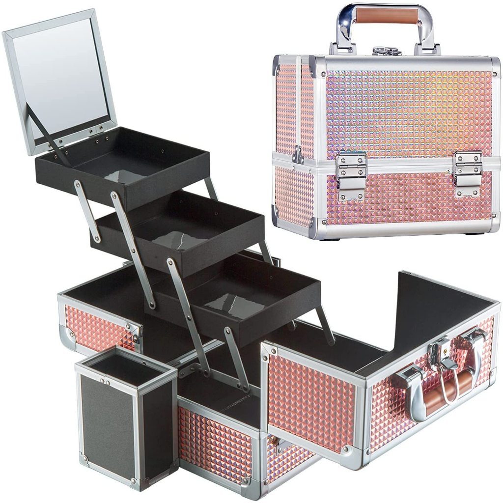 Travel Makeup Case Multi-layer nail case with lock and makeup case with ...