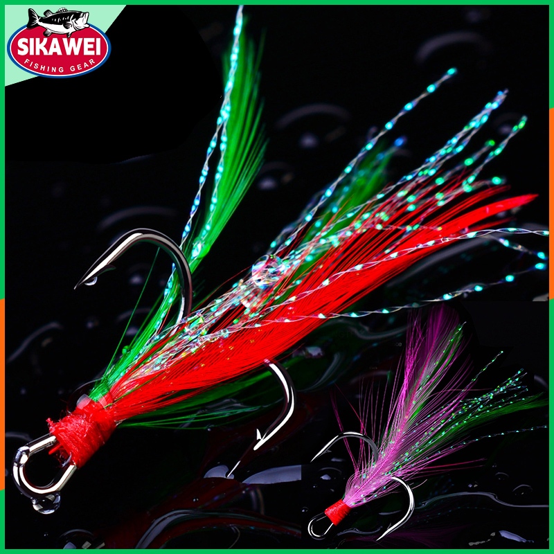 1PCS/Packet Triple Feather Hook Stainless Steel Hook Sharp Hook Lure ...