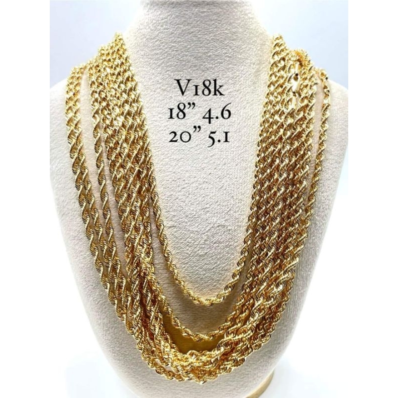 ROPE CHAIN NECKLACE 18K SAUDI GOLD PAWNABLE | Shopee Philippines
