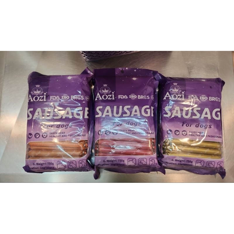 Aozi Sausage for Dogs 750g (50 sausages in 1 pack) | Shopee Philippines