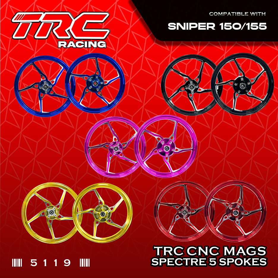 TRC CNC Mags Sniper 155/150 Spectre 5 Spokes 1.6 x 1.85 x 17 Malaysian ...
