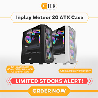 Inplay Meteor 20 Tempered Glass Side Panel Gaming ATX Case Black ...