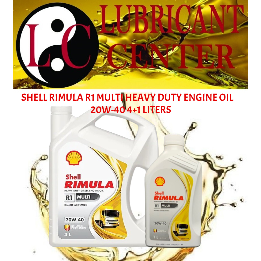 SHELL RIMULA R1 MULTI HEAVY DUTY ENGINE OIL 20W-40 5 LITERS | Shopee ...
