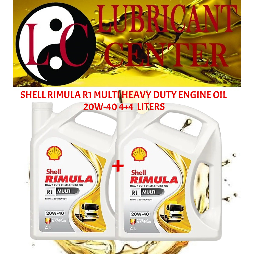 SHELL RIMULA R1 MULTI HEAVY DUTY ENGINE OIL 20W-40 8 LITERS | Shopee ...