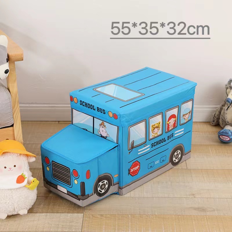 kids storage box chair kids stool ottoman foldable storage bus children ...