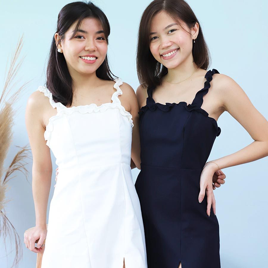 Hey Riley Isabelle Chic Stylish Ruffled Strapped Dress with Slit for ...