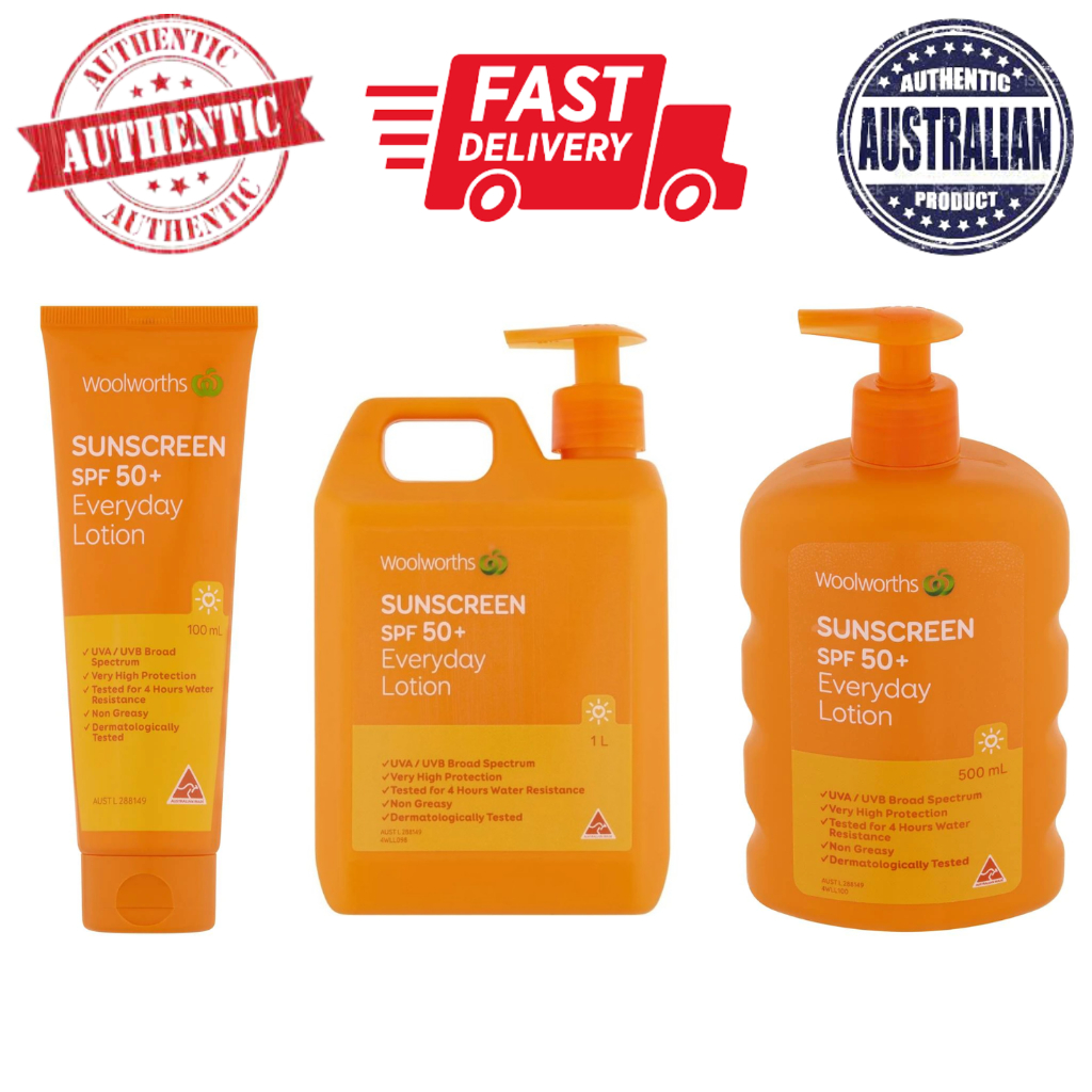 Authentic Woolworths Sunscreen SPF 50+ Everyday Lotion UVA & UVB ...