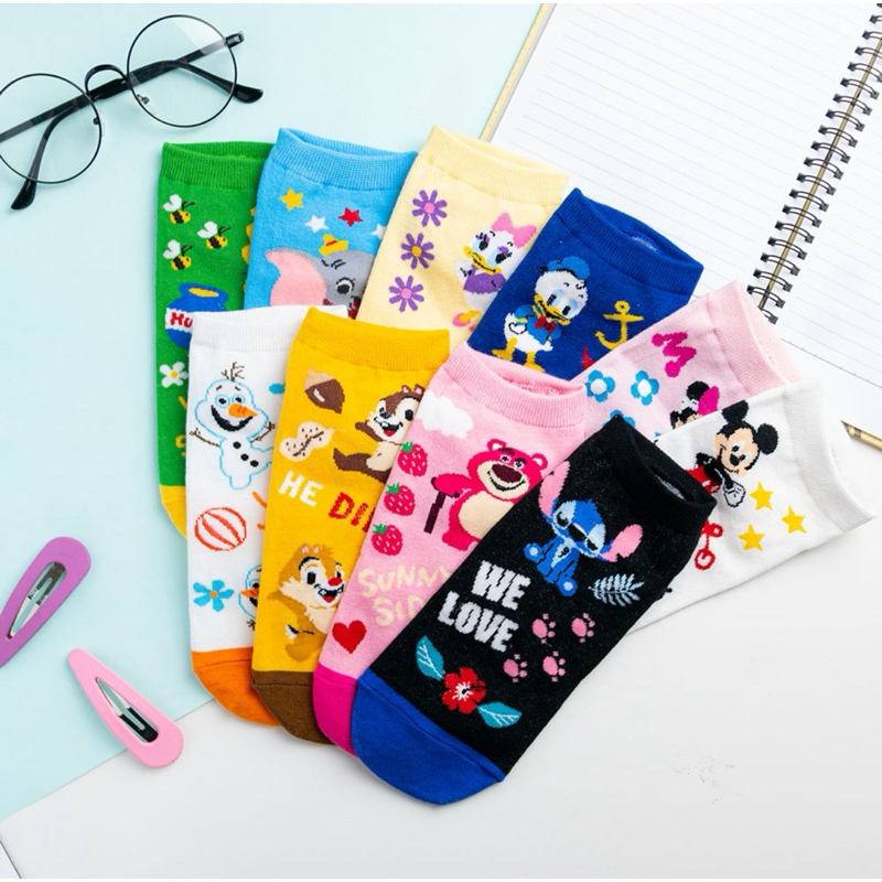 Korean Socks - Mickey Minnie Lotso Stitch Dumbo Ankle Socks - Iconic ...