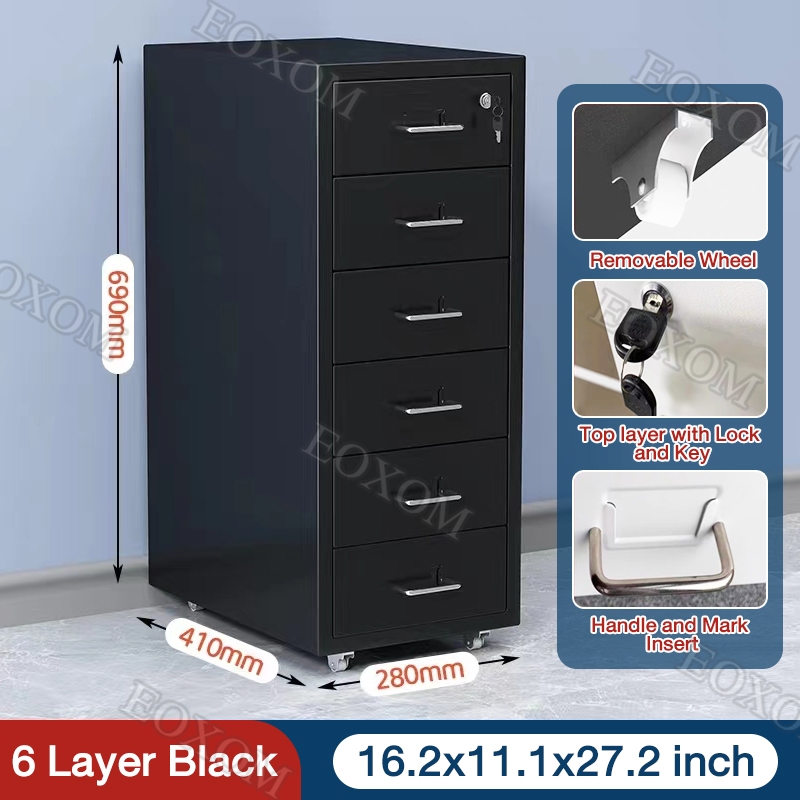 3/5/6 layers Metal drawer with lock Office drawer Metal Pedestal Drawer ...