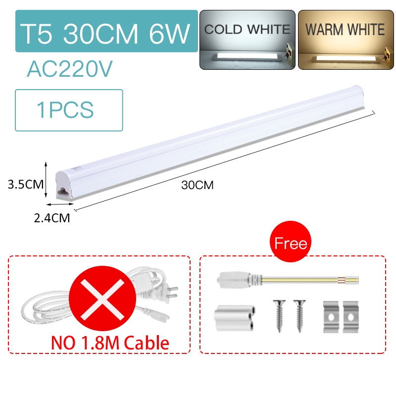 T5 Led Tube Light 220V 30CM Led Bar Tube Kicthen Cabinet Lights Table ...