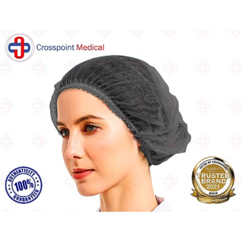 CROSSPOINT (Black)100 pieces 21-inch Surgical bouffant Cap | Shopee ...