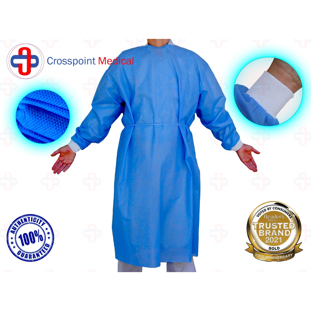 Crosspoint Isolation Gown non woven with white | Shopee Philippines