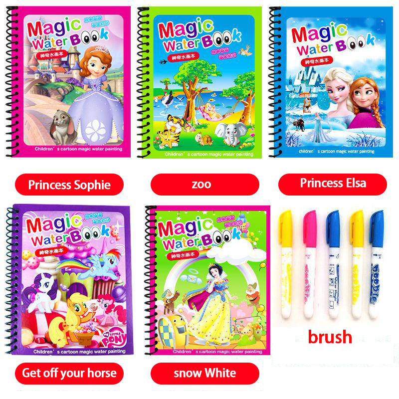 Magic Coloring Book Reusable Kids Drawing Book Magic Pen Drawing Book ...