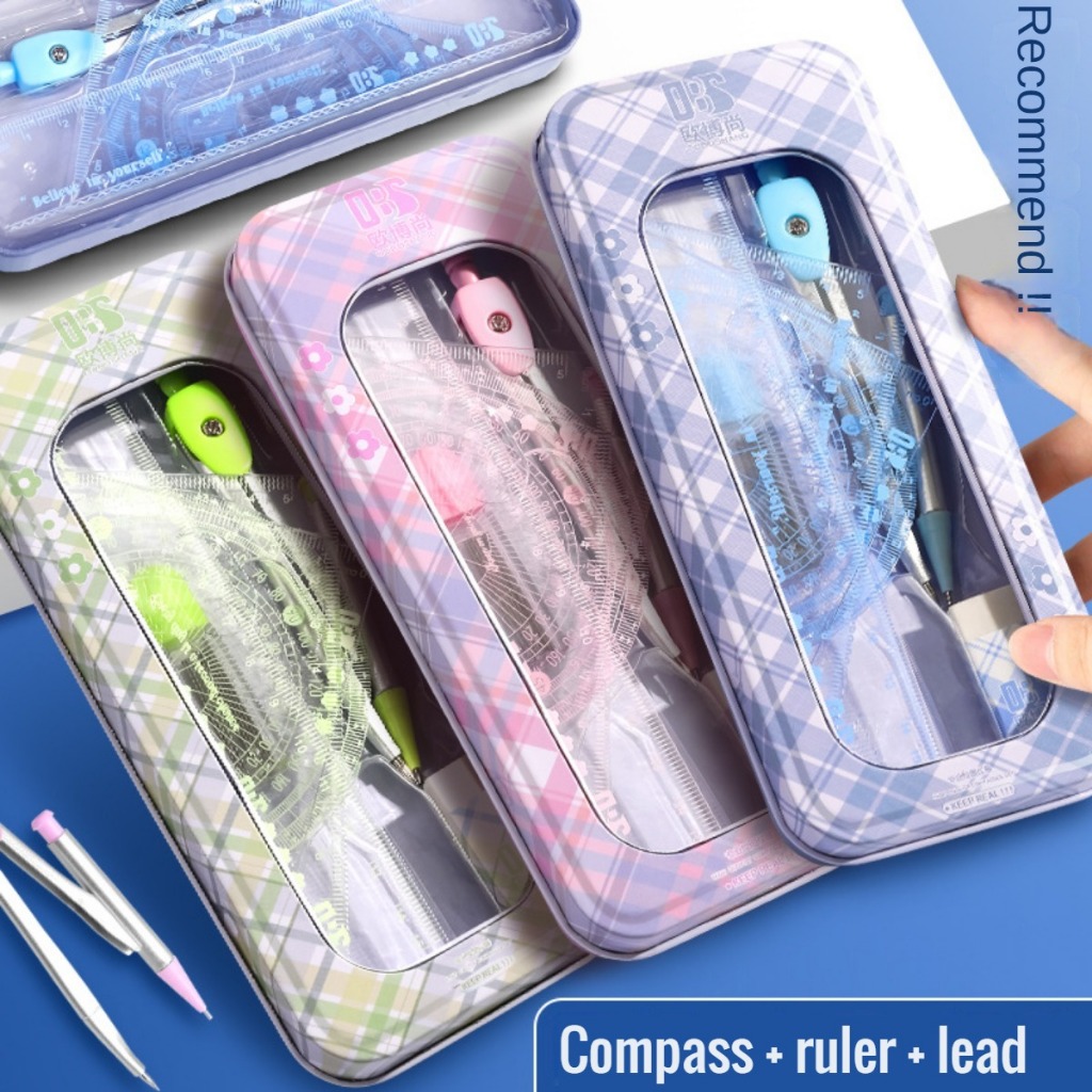 8Pcs Drawing Compass Ruler Set Triangle Measuring Ruler Compasses ...
