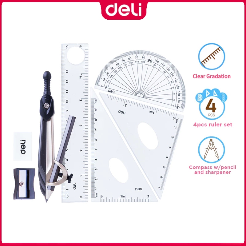 Deli EG30404 Mechanical Pencil Set with Ruler Stationery School ...