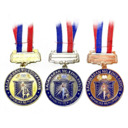 Kagawaran Medals 4CM with Blue, Red & White Lace - ( GOLD \ SILVER ...