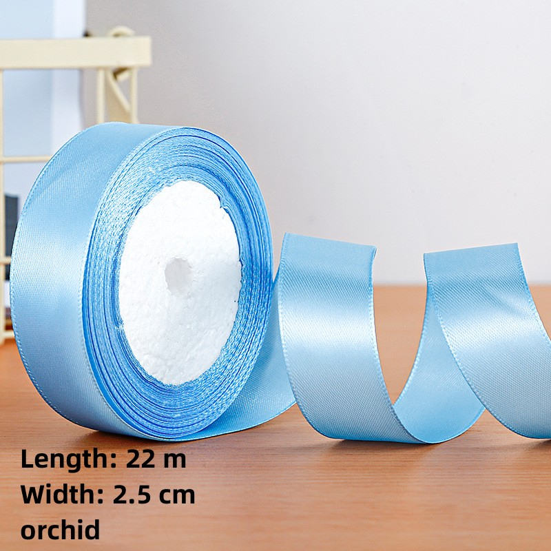 (25 yards/roll) 2.5cm Satin Ribbon Roll Gift Packaging Ribbon Flower ...
