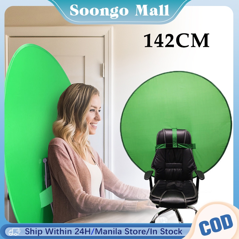 142cm Webcam Background Collapsible Double Side Green Screen Backdrop ...