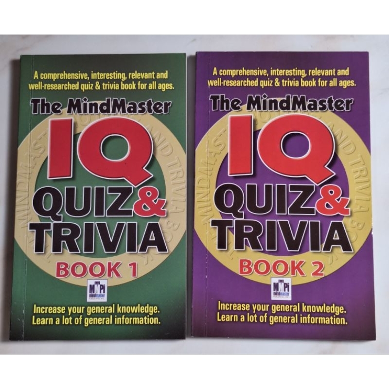 THE MIND MASTER IQ QUIZ & TRIVIA BOOK 1 AND BOOK 2 | Shopee Philippines