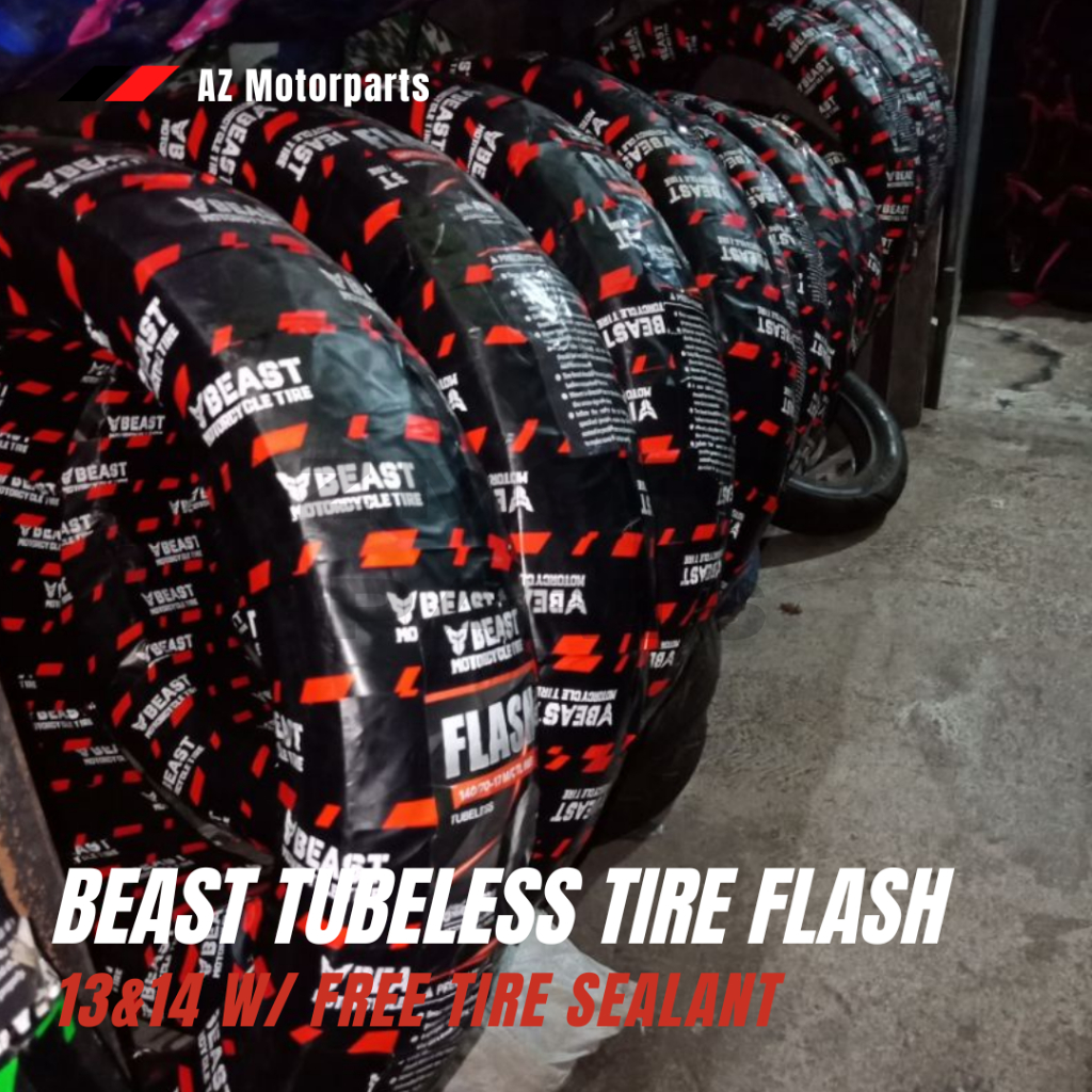 BEAST TUBELESS TIRE FLASH by 13&14 w/ free tire sealant. | Shopee ...