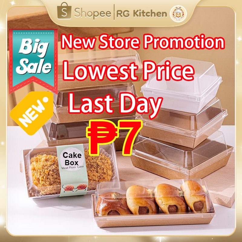 COD Kraft Sushi Tray Sandwich Box with Lid Pastry Dessert Box Sandwich ...