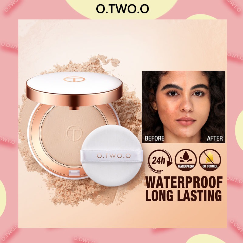O.TWO.O Powder Oil Control Makeup Setting Compact Waterproof Long ...