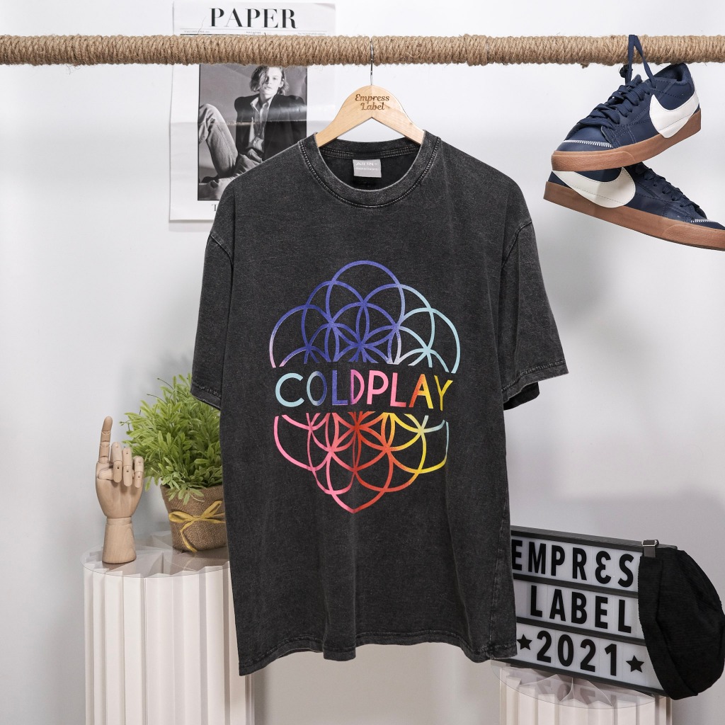 COLDPLAY Acid Wash Bangkok Oversized Shirt Unisex | Shopee Philippines