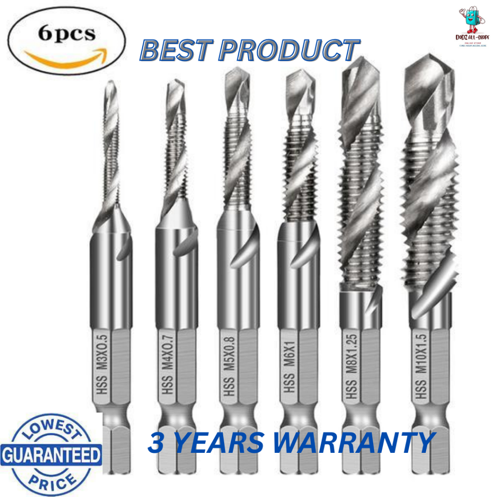 6 PCs THREAD TAP DRIL BITS ORIGINAL | Shopee Philippines