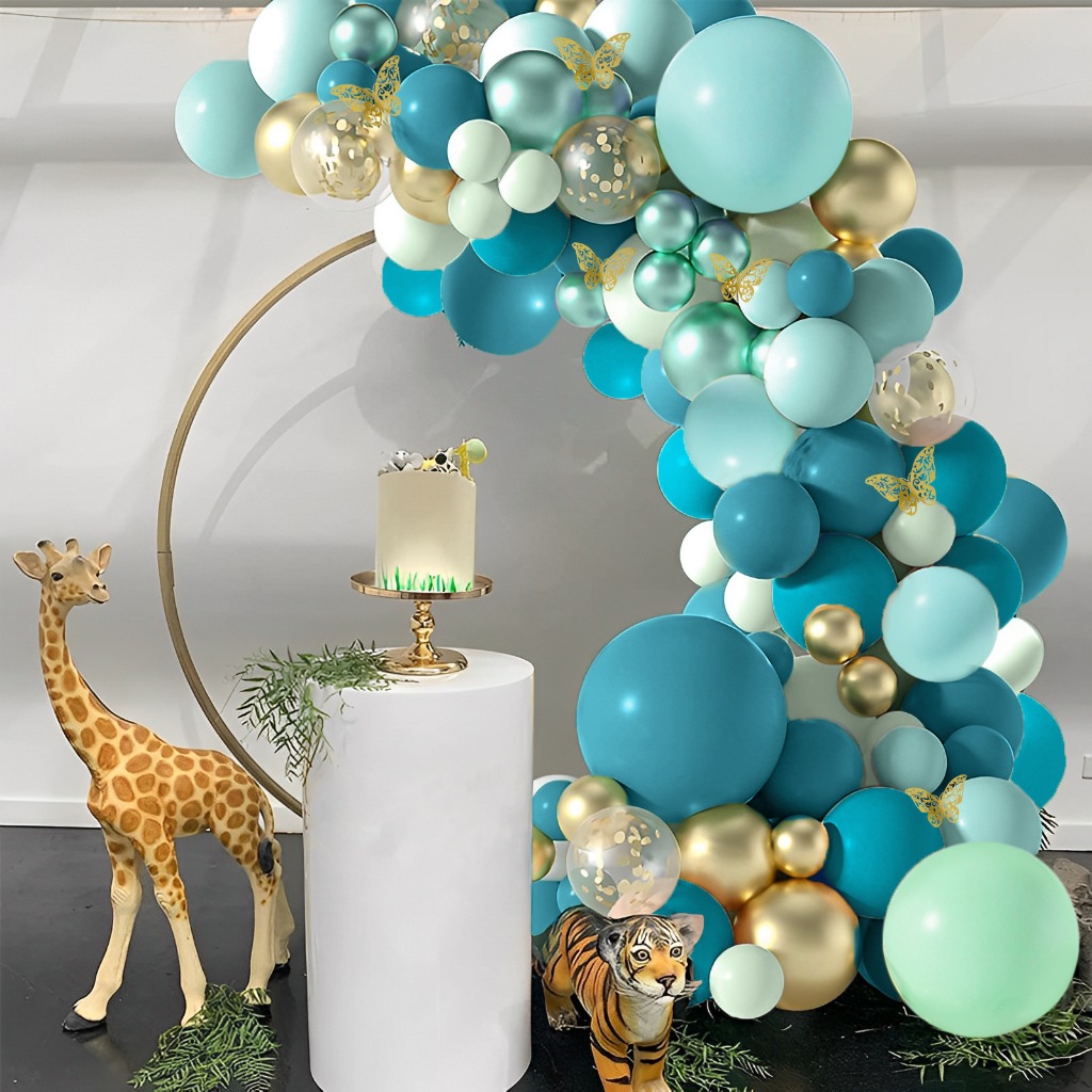 New 】 Vintage Blue Balloon chain Set Birthday party decoration Event ...