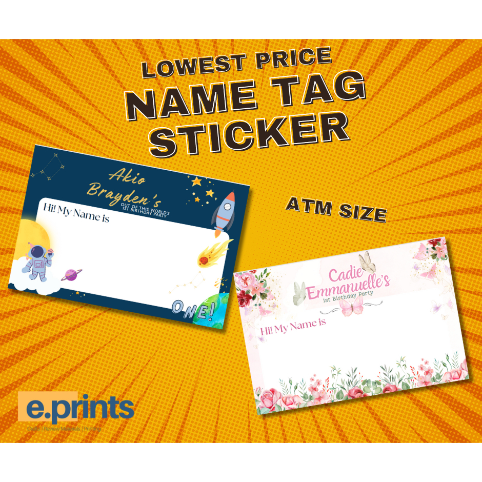 NAME TAG STICKER by Eprints minimum of 20 orders | Shopee Philippines