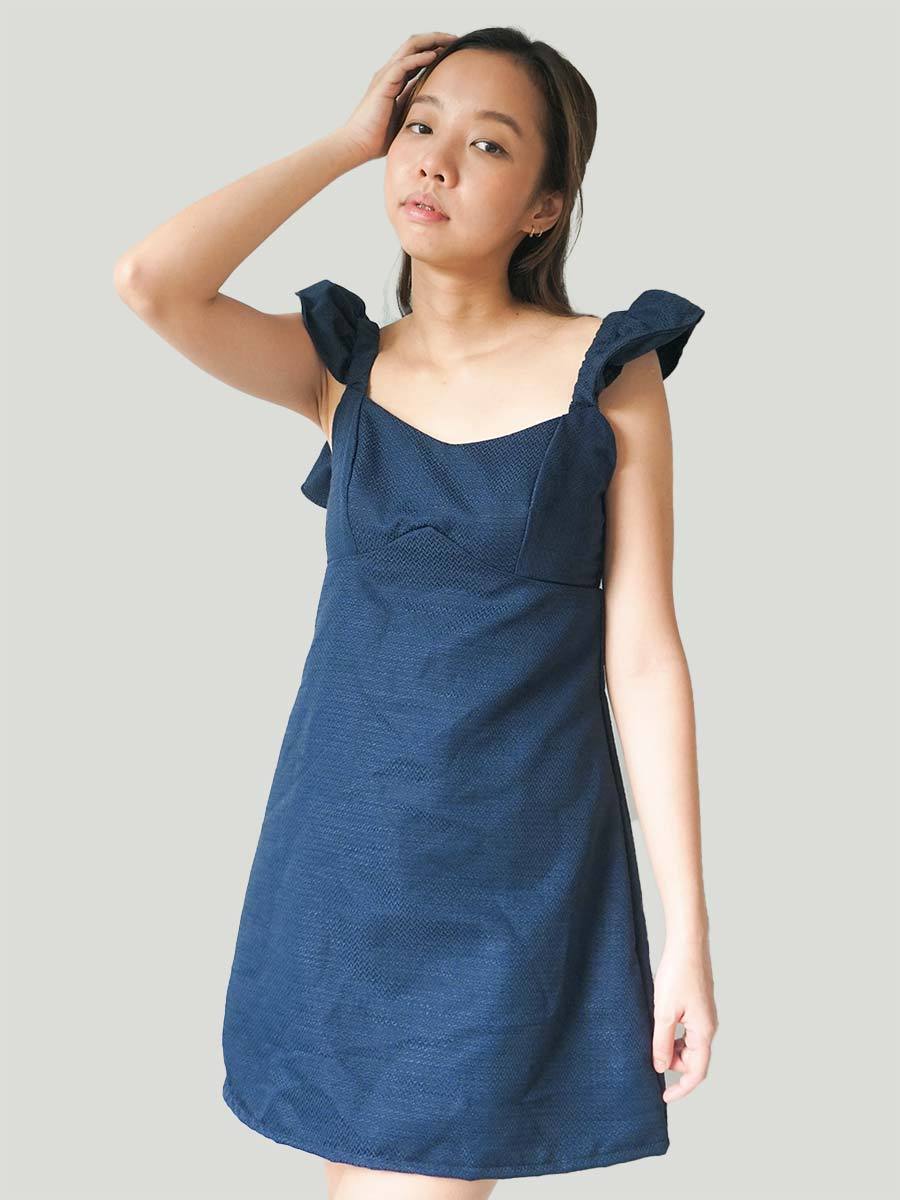 Hey Riley Tiffany Stylish Dainty Ruffled Sleeve Backless Dress for ...