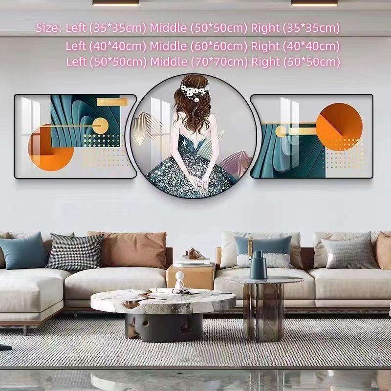 3 Pcs Set Frame Painting Wall Art Abstract Nordic Style Bedroom Living ...