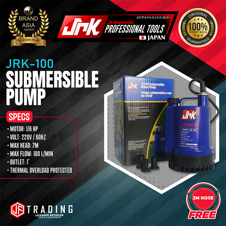 JR KAWASAKI Submersible Pump 220V JRK100 High Quality With FREEBIES ♦JF ...