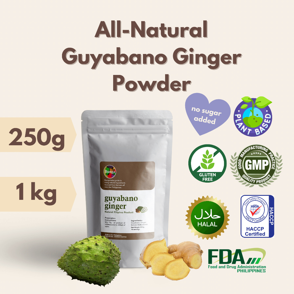 Guyabano Ginger/Salabat Powder Drink (Unsweetened) 250 grams & 1 kg ...
