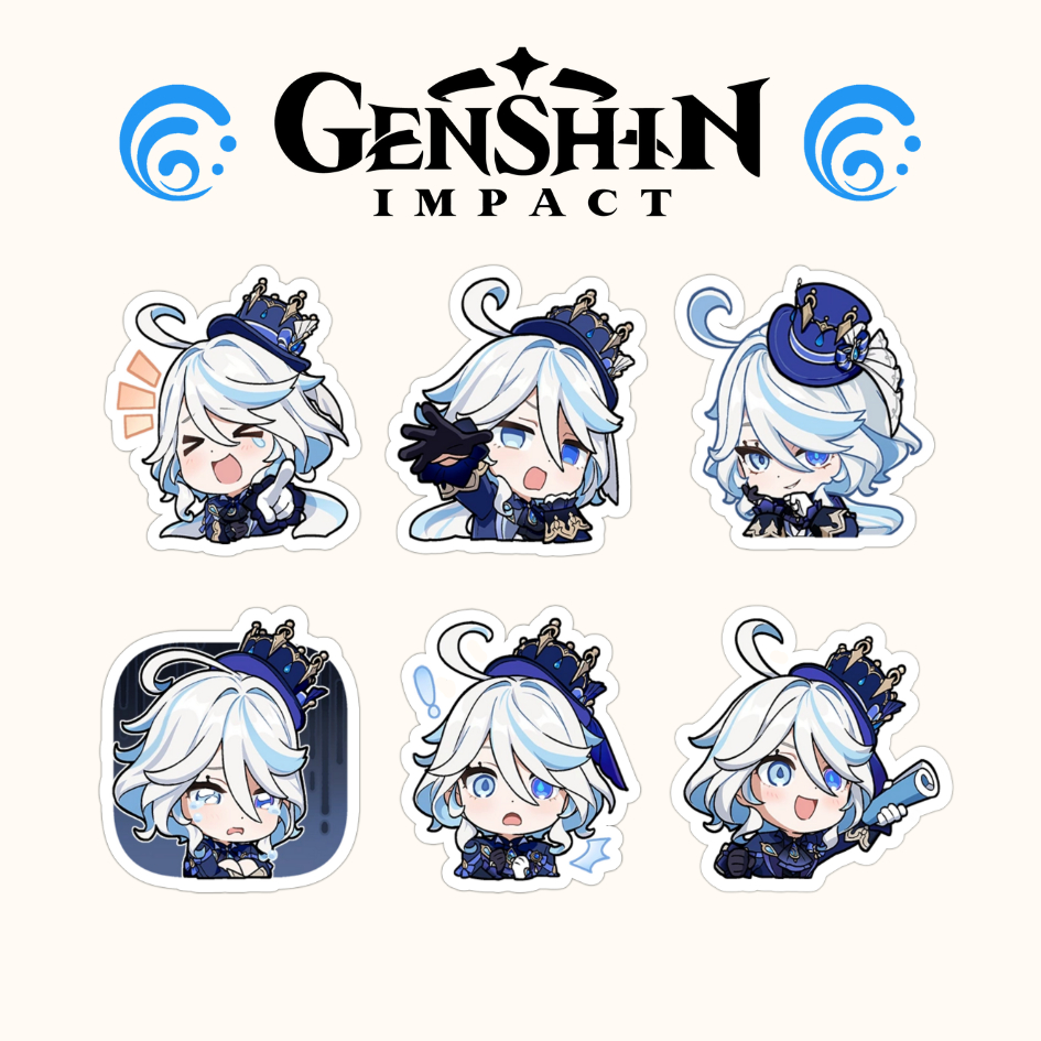 Genshin Impact Furina Emoji Sticker Set (6pcs) | Shopee Philippines