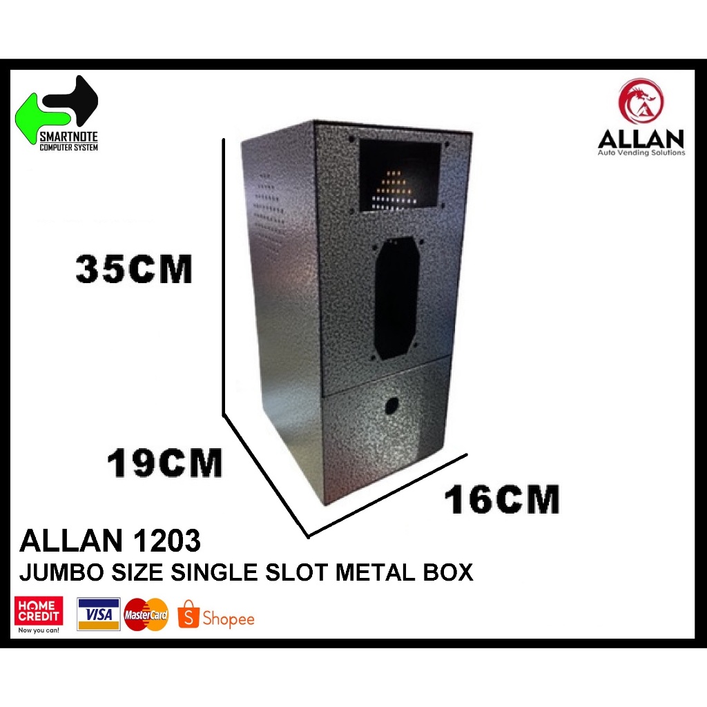 ALLAN 1203 JUMBO SIZE SINGLE SLOT METAL BOX CASE PISONET PISO WIFI PISO ...