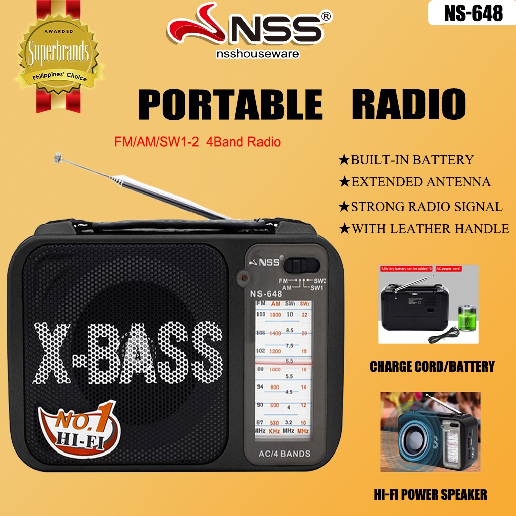 NSS Radio Speaker HI-FI Super Sound FM/AM/SW1-4 Band Transistor Radio ...