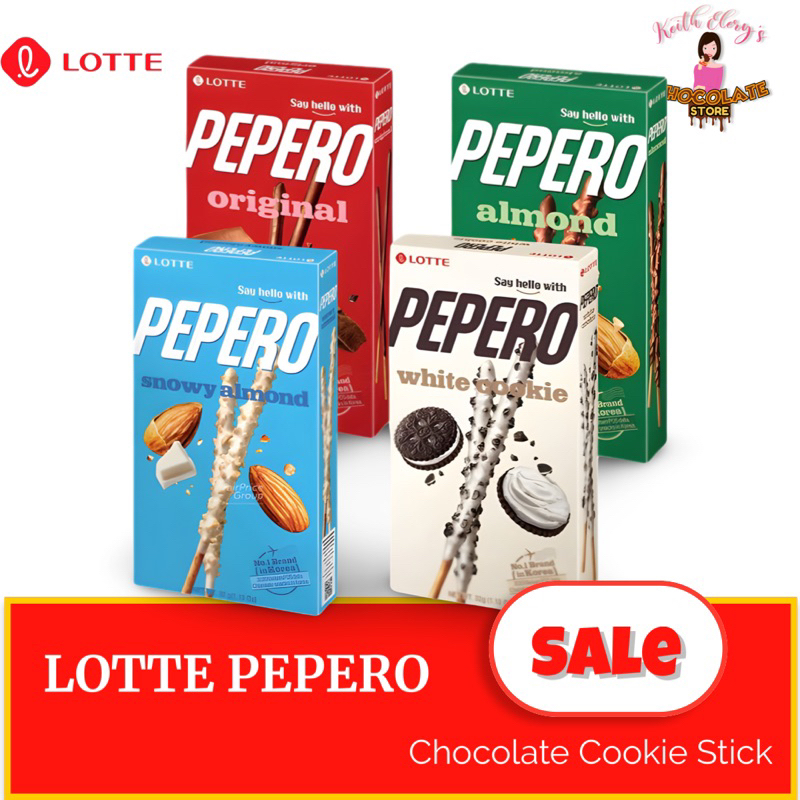 Lotte Pepero Korean Chocolate Coated Stick (white cookie,snowy almond ...