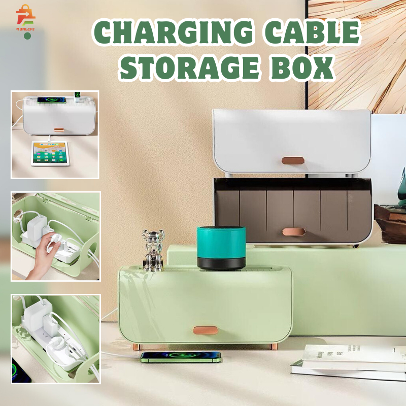 Multi-function charging cable box, power outlet box containing charging ...