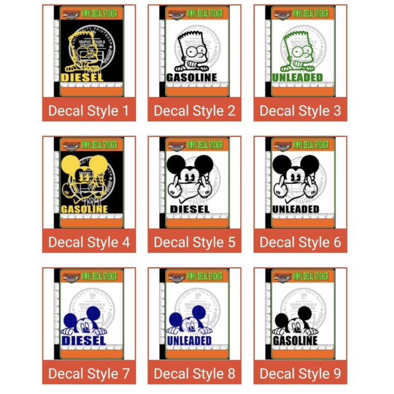 Bart Simpson & Mickey Mouse Fuel Tank Sticker Decal Vinyl | Shopee ...