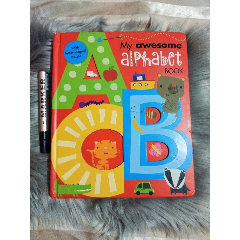 My Awesome Alphabet Book with letter-shaped pages | Boardbook (Preloved ...