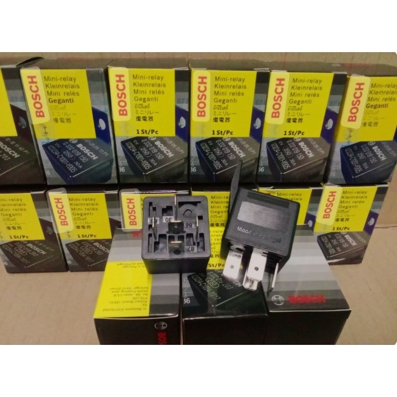 ORIGINAL BOSCH RELAY 12v & 24v 5 PIN AND SOCKET WITH AUTO WIRE HEAVY DUTY PORTUGAL MADE | Shopee ...
